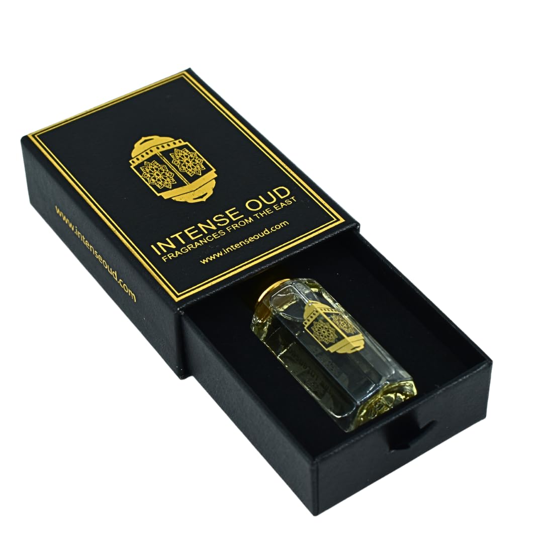 INTENSE OUD Black Extasy Arabian Perfume Oil for Men & Women, Long Lasting Alcohol-Free Concentrated Fragrance, 12ml (0.40 oz) in Black Gift Box, Ginger & Myrrh Notes