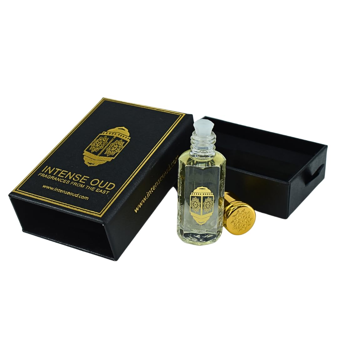 INTENSE OUD Black Extasy Arabian Perfume Oil for Men & Women, Long Lasting Alcohol-Free Concentrated Fragrance, 12ml (0.40 oz) in Black Gift Box, Ginger & Myrrh Notes