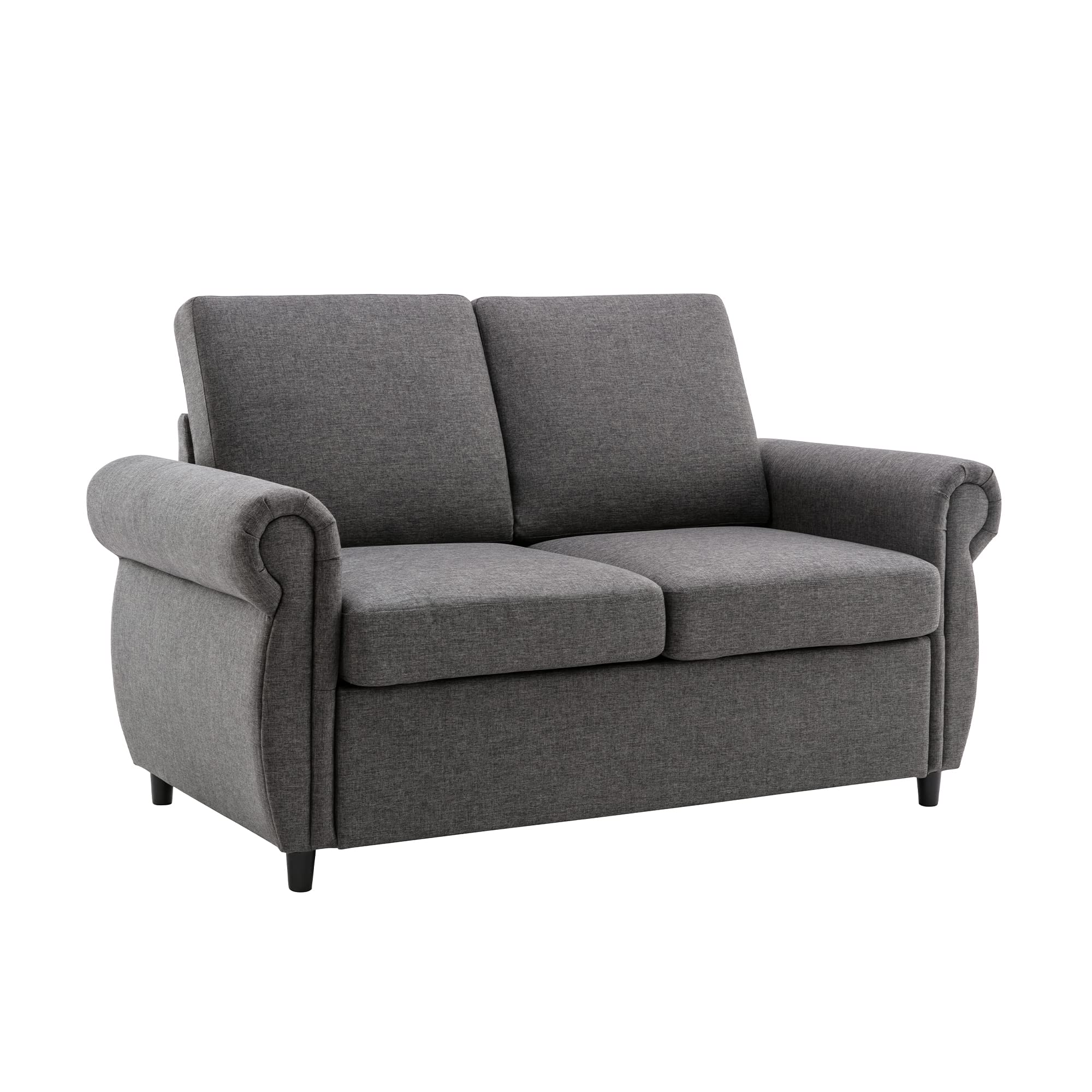 TARTOP Pull 57.5" Sleeper Sofa Chair Bed,Convertible Futon Loveseat Sofá 3-in-1,Adjustable Pullout Chaise Lounge Couch 2 Seaters for Living Room Apartment Small Space, Gray