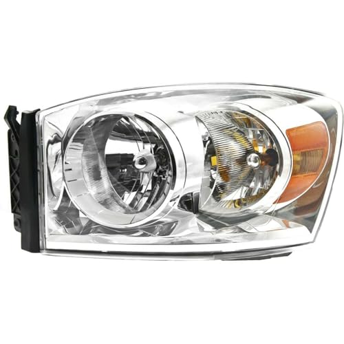 Hyiccoes Headlight Halogen Bulb Driver Side Clear Lens Chrome Interior Lens W/Bulb Headlamp 68003125AD-PFM 9591936 CH2502180