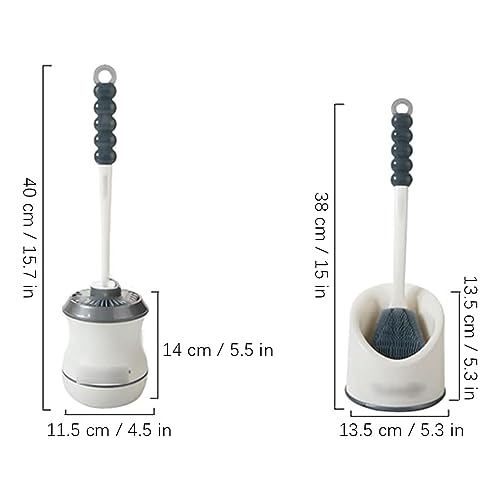 Creative Toilet Bowl Brush Flat Brush Head Toilet Brush Floor Stand Reversible Bristle Toilet Cleaner Brush with Stand