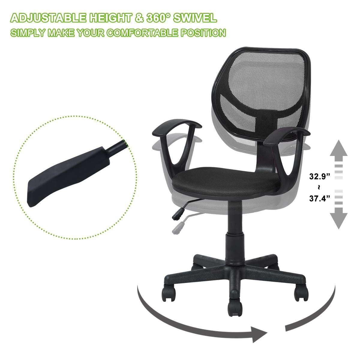 MNHW Adjustable Ergonomic Mesh Swivel Computer Office Desk Task Rolling Chair FilinyDF Gaming Chair Office Chair Desk Chair Computer Chair Home Office Desk Chairs Gamer Chair Office Chairs Rolli