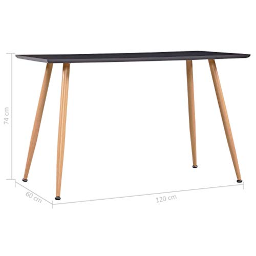 YPWRENH Entrance Table Casual Tables Dining Table Gray and Oak 47.2"x23.6"x29.1" MDF for Dining Room, Kitchen or Living Room
