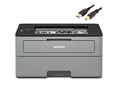 Brother HL-L23 Series Compact Monochrome Laser Printer, Print Copy Scan, 26 ppm, Wireless I Mobile Printing, Duplex Printing, Auto 2-Sided Printing, 250-sheet, with MTC Printer Cable