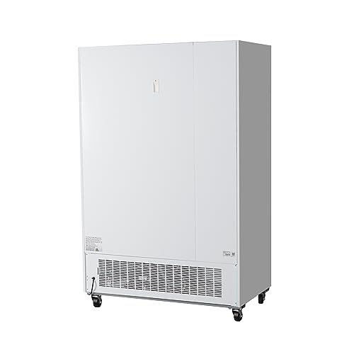 KoolMore MDF-2GD-45C-WH 53 in. Commercial Two Glass Door Display Upright Freezer Merchandiser in White 45 Cu. Ft