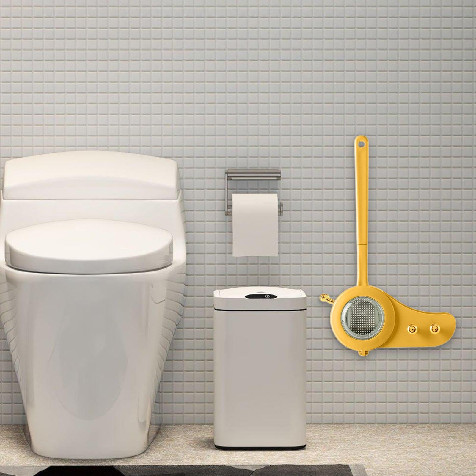 Long Handle Toilet Brush,Wall-Mounted Deep Cleaning Brush with Snail Shape Holder,Household Cleaner Bathroom Accessories Wall Mounted Toilet Brush for Bathroom Accessory Toilet Cleaning Brush