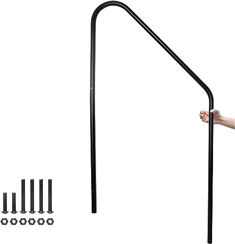 Rv Steps Stool with Handrail,3 Step Ladder, Swimming Pool Ladder Hot Tub Steps Outdoor Mobile Home Stairs for Camper/SPA Pool/Porch (Step Handrail)