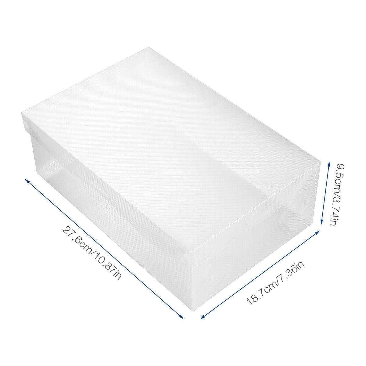 MNHW 10 Pack Plastic Stackable Shoe Storage Organizer Clear Drawer Box Metal Frame Bathroom organizer Shoe organizer Storage shelves Tool box Storage cabinet Closet organizer Kitchen storage Clo