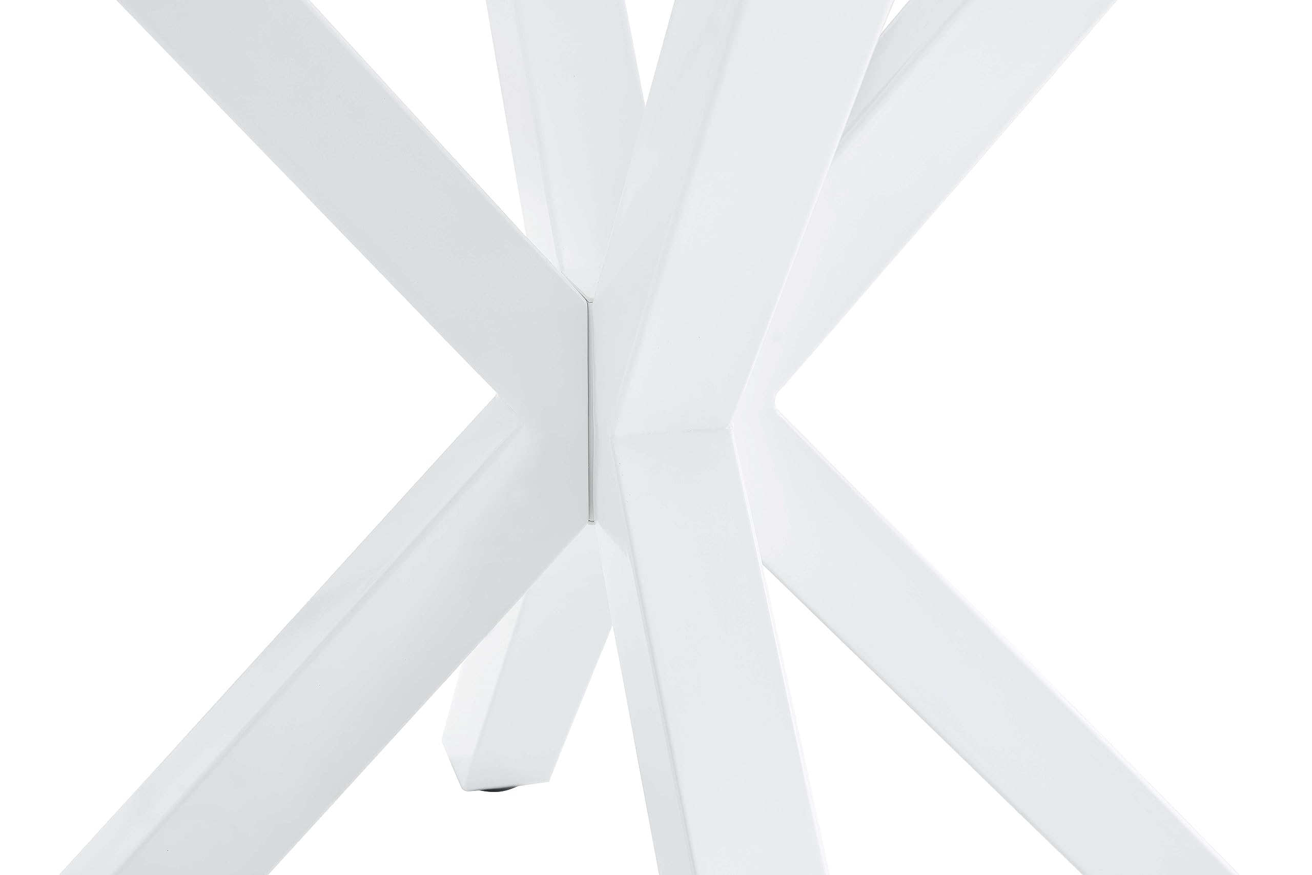 42" Round Dining Table for 4, White Tulip Table,Mid-Century Modern Circle Table with Faux Printed Marble Top and Metal Cross Legs for Home and Kitchen Small Space