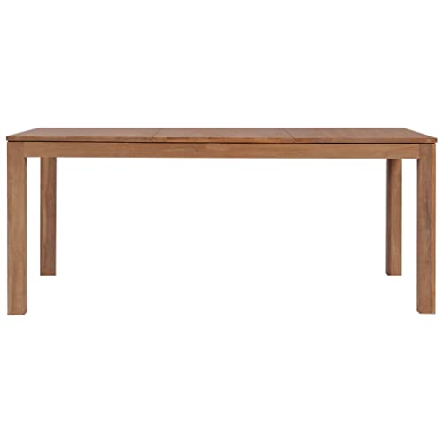 GOLINPEILO Solid Wooden Dining Table, Kitchen Solid Teak Wood with Natural Finish 70.9"x35.4"x29.9" -AA