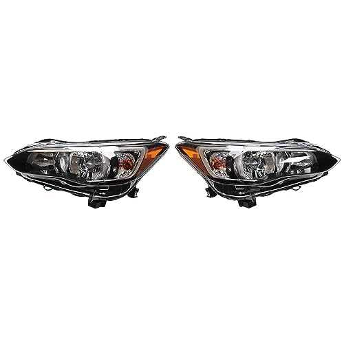 YUYANSHOP Halogen Headlight Assembly w/LED DRL Replacement for 2017 2018 2019 2020 Subaru Impreza/XV black Housing Projector 84001FL01A 84001FL00A (Driver + Passenger Side)