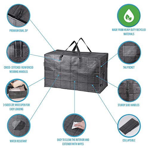 VENO 2 Pack Large Insulated Reusable Grocery Bag w/ Cardboard Bottom, Food Delivery, Heavy Duty, Collapsible (BLK Windowpane)