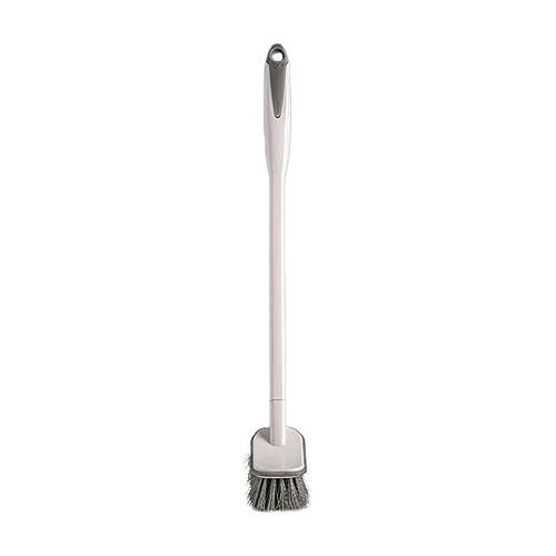 Floor Standing Brush Toilet Brush Plastic Long Handle Toilet Cleaner Brush Compact Bathroom Toilet Bowl Brush and Stand