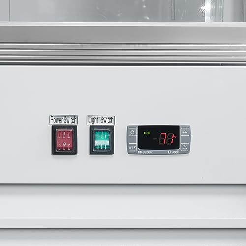 KoolMore MDF-2GD-45C-WH 53 in. Commercial Two Glass Door Display Upright Freezer Merchandiser in White 45 Cu. Ft