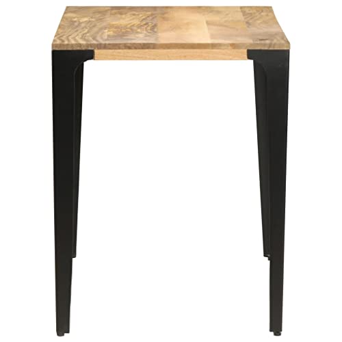 GOLINPEILO Wooden Dining Table with Powder-Coated Steel Frame, Kitchen Table Living Room Table, 47.2"x23.6"x29.9" Solid Mango Wood -AA