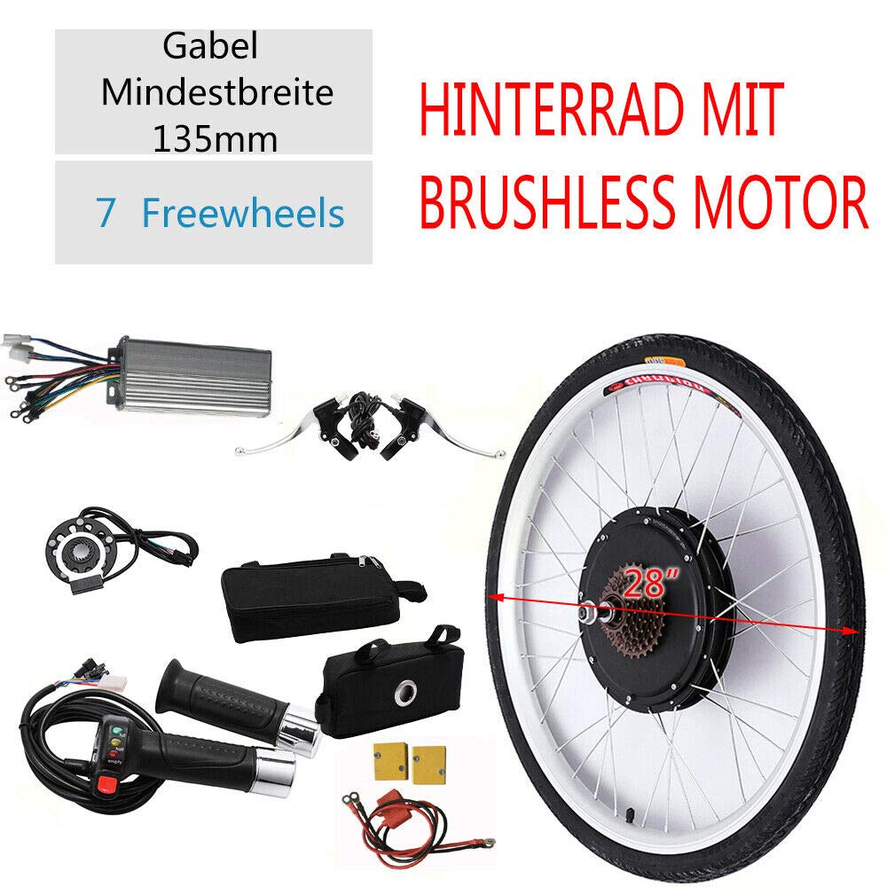 HarBin-Star Electric Bike Conversion Kit, 48V 1000W 28" Rear Wheel Powerful Motor E-Bike Conversion Kit, Electric Bicycle Motor Kit Dual Mode Controller Twist Throttle PAS