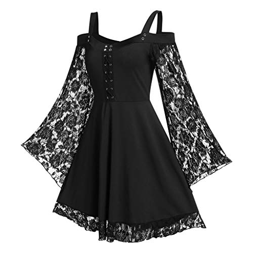 Medieval Costume Women,Gothic Clothes for Women Plus Size Medieval Renaissance Dress Off Shoulder Lace Dresses Party Halloween Costumes