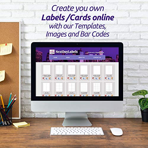 Next Day Labels 8-1/2" x 11" Laser/Inkjet Postcards 4 Per Page, (4-1/4" x 5-1/2" Each Card | White, 200 Cards)