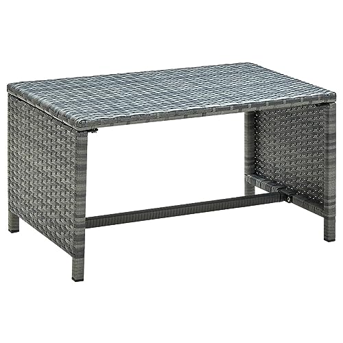 REWIS Conversation Sets Patio,Patio Furniture Set,Outdoor Wicker Furniture, 4 Piece Patio with Cushions Set Poly Rattan Gray