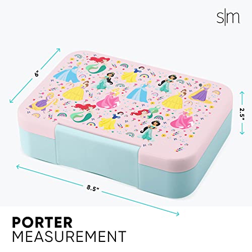 Simple Modern Disney Bento Lunch Box for Kids | BPA-Free Leakproof Lunch Container for Girls, Boys, Toddlers with 5 Compartments | Porter Collection | 30oz | Princess Rainbows