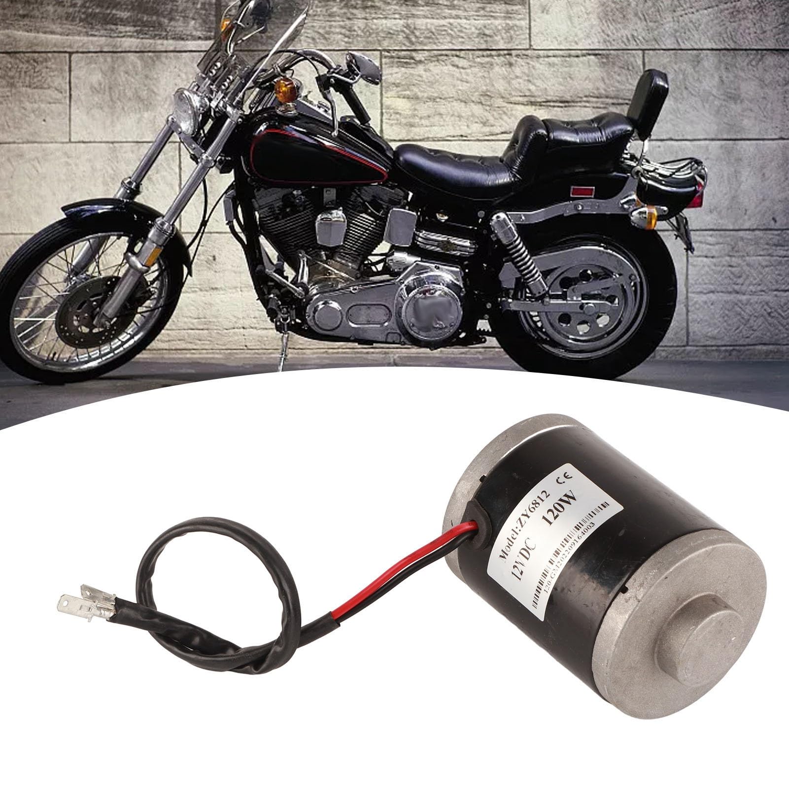 12V 120W High Speed Electric DC Brushed Motor Kit, Electric Scooter Brushed Motor Kit with 25H76 Chain and 25H 3 Hole 47 Teeth Crankset for Bike e-Bike ATV