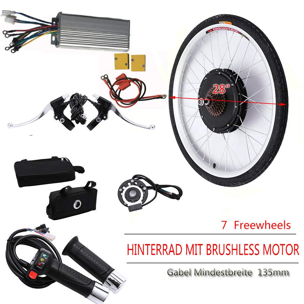 HarBin-Star Electric Bike Conversion Kit, 48V 1000W 28" Rear Wheel Powerful Motor E-Bike Conversion Kit, Electric Bicycle Motor Kit Dual Mode Controller Twist Throttle PAS