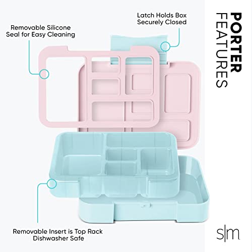 Simple Modern Disney Bento Lunch Box for Kids | BPA-Free Leakproof Lunch Container for Girls, Boys, Toddlers with 5 Compartments | Porter Collection | 30oz | Princess Rainbows