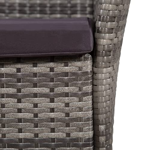 MBFLUUML Bistro Table Set, Outdoor Patio Furniture, 3 Piece Bistro Set Poly Rattan Gray Suitable for Patio, Porch, Backyard, Balcony.
