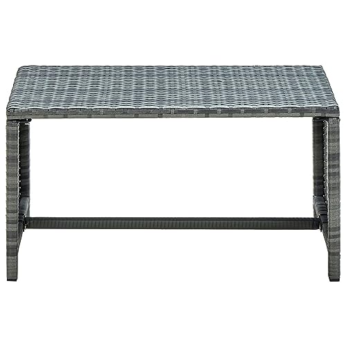 REWIS Conversation Sets Patio,Patio Furniture Set,Outdoor Wicker Furniture, 4 Piece Patio with Cushions Set Poly Rattan Gray