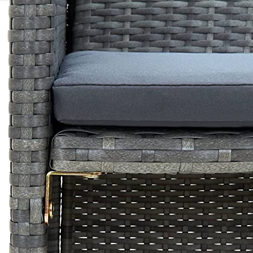 REWIS Conversation Sets Patio,Patio Furniture Set,Outdoor Wicker Furniture, 4 Piece Patio with Cushions Set Poly Rattan Gray