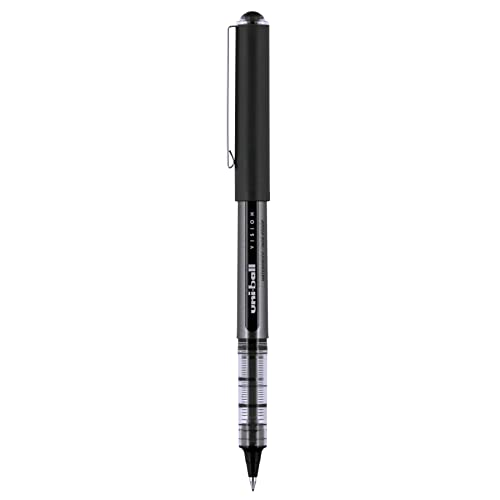 Uni-Ball 60106 uni-ball Vision Rollerball Pens, Micro Point (0.5mm), Black, 12 Count