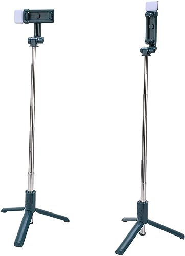Bewinner Selfie Stick Tripod with Remote, Extendable Selfie Stick Tripod with Fill Light Compatible with Phone 13/13 Pro/12/11/11 Pro and Android Smartphone for Vlog Shooting