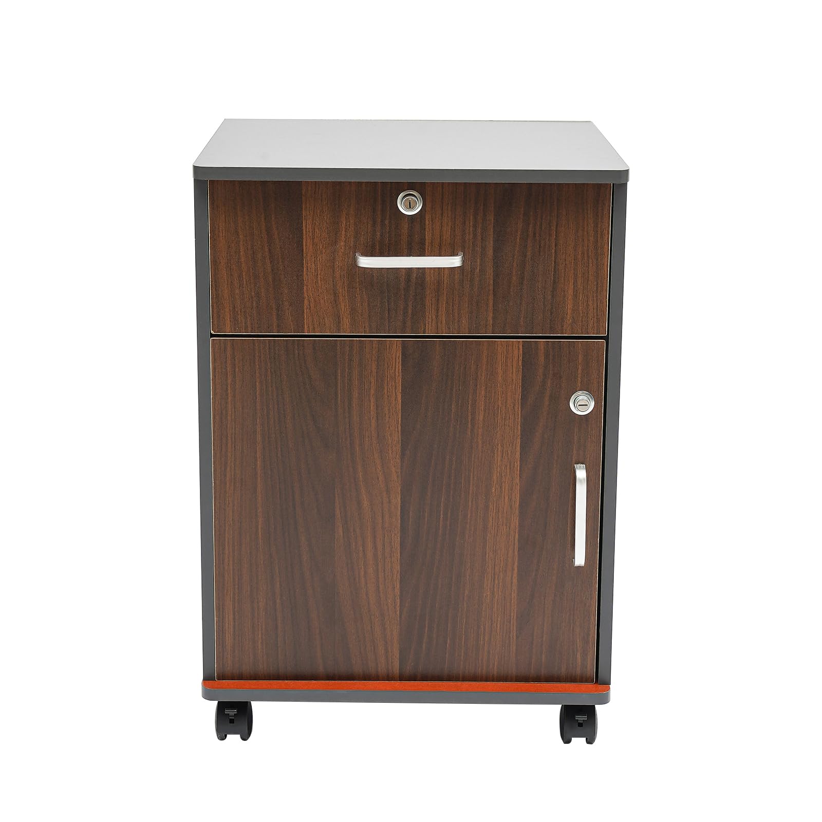 1-Drawer File Cabinet, Home Printer Stands, Office Vertical Files, Mobile File Cabinet,Metal File Cabinets with Lock,Vertical Filing Organization Storage Cabinets,Rolling Printer Stand with Cabinet