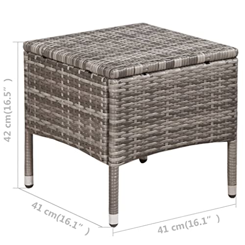 MBFLUUML Bistro Table Set, Outdoor Patio Furniture, 3 Piece Bistro Set Poly Rattan Gray Suitable for Patio, Porch, Backyard, Balcony.