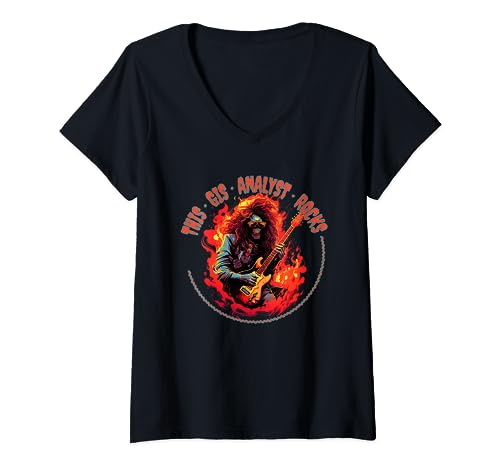 This Gis Analyst Rocks Funny Musician V-Neck T-Shirt