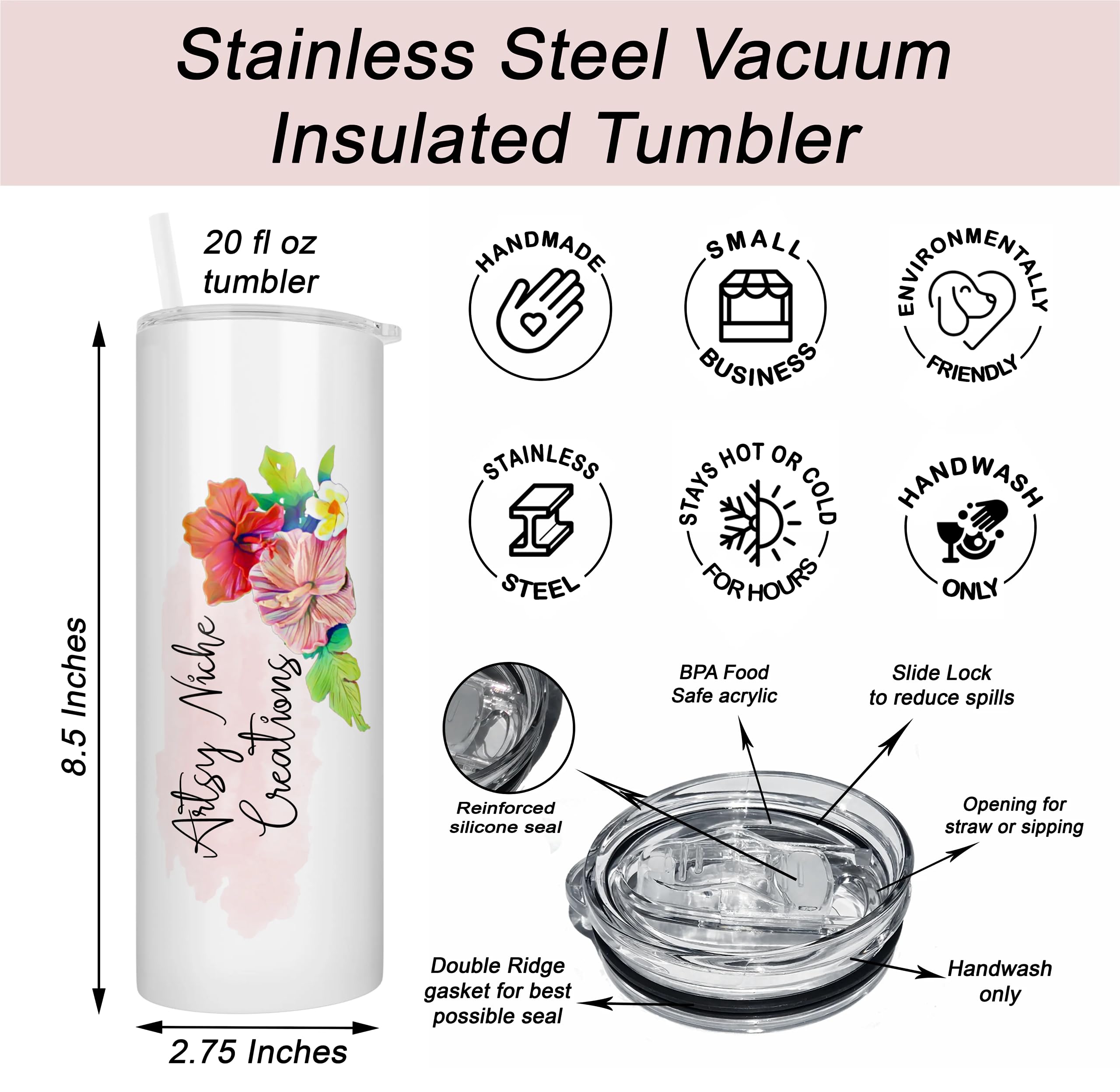 20 oz Lisa Characters Frank Rhinestone Print Handmade Stainless Steel Insulated Sublimation Tumbler