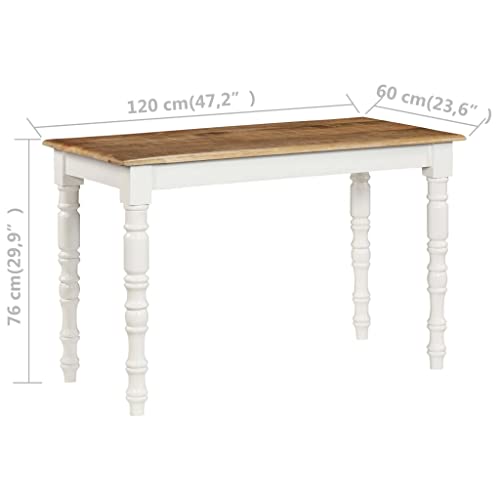YPWRENH Kitchen Tables Cocktail Table Dining Table 47.2 "x23.6 x29.9 Solid Mango Wood for Dining Room, Kitchen or Living Room