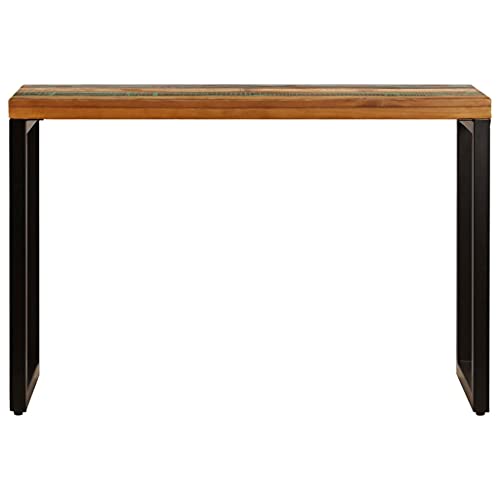 YPWRENH Cocktail Table Snack Table Dining Table 45.3"x21.7"x29.9" Solid Reclaimed Wood and Steel for Dining Room, Kitchen or Living Room