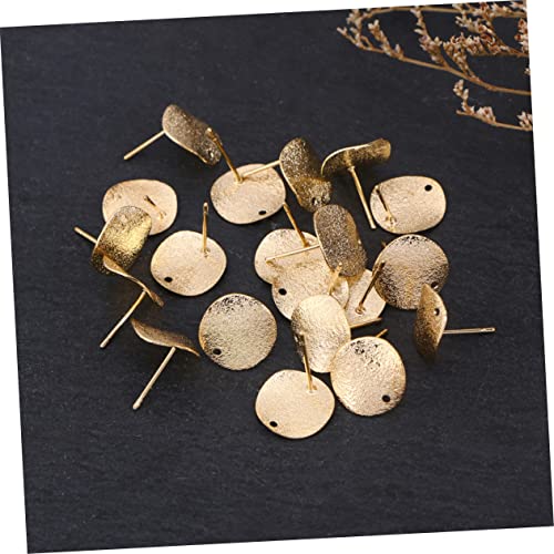 EXCEART 3sets Elegant Alloy Flat Earrings with Holes for Women Small Ear Jewelry Decor in Golden Tone 20pc*3