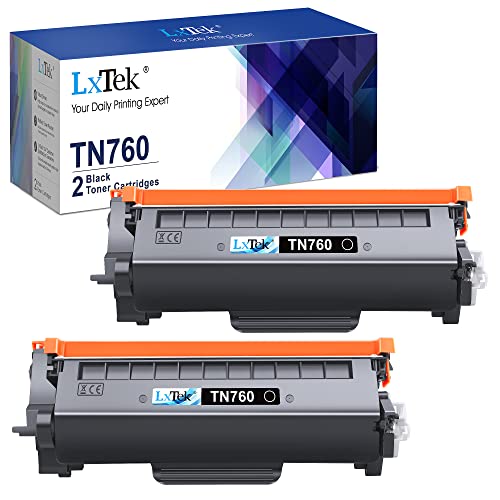 LxTek Compatible Toner Cartridge Replacement for Brother TN760 TN 760 TN730 TN 730 to Compatible with MFC-L2710DW HL-L2350DW HL-L2370DWXL MFC-L2750DW HL-L2395DW MFC-L2690DW Tray (Black, 2 Pack)