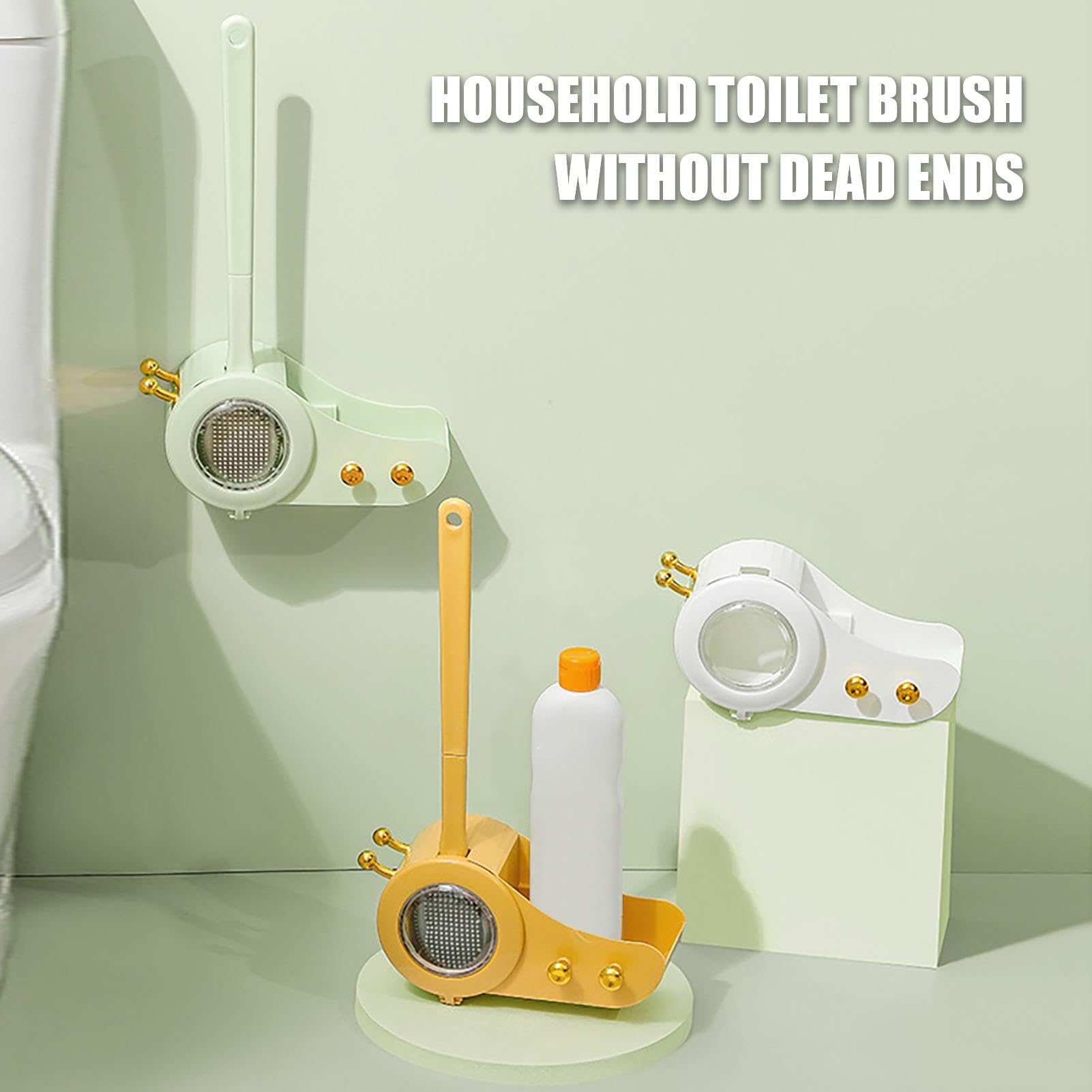 Long Handle Toilet Brush,Wall-Mounted Deep Cleaning Brush with Snail Shape Holder,Household Cleaner Bathroom Accessories Wall Mounted Toilet Brush for Bathroom Accessory Toilet Cleaning Brush