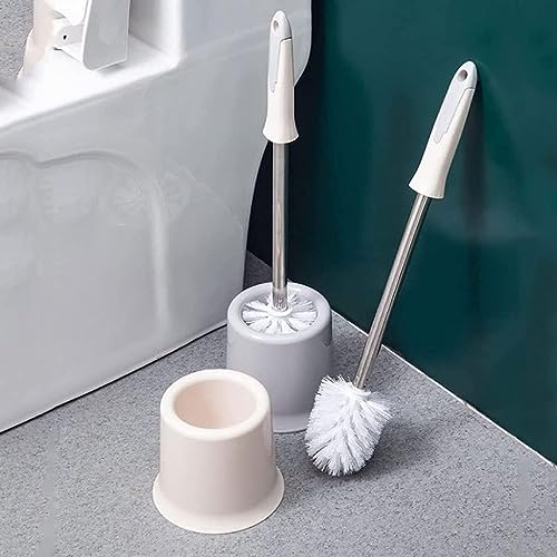 SAAKO Plastic Toilet Brush Lightweight Toilet Bowl Brush Replaceable Brush Head with Clip Toilet Cleaner Brush with Toilet Holder