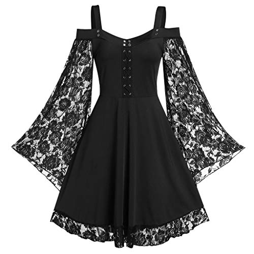 Medieval Costume Women,Gothic Clothes for Women Plus Size Medieval Renaissance Dress Off Shoulder Lace Dresses Party Halloween Costumes