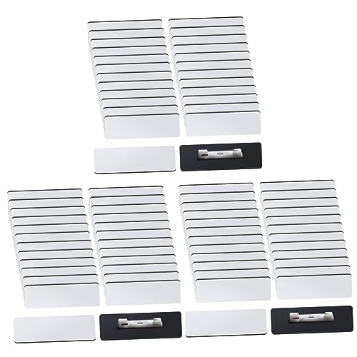 STOBOK 96 Pcs Office Gifts Gifts Office Magnets nametags Labels Name tag pin Custom Name Badge Stocking Name Tags Wood self Made Reel Crafting Supplies LED Name Card Metal