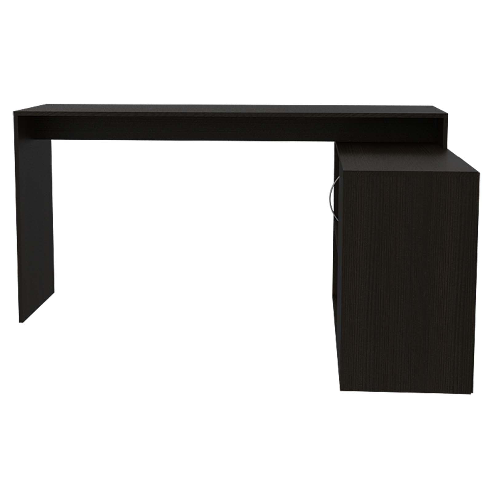 DUNTRKDU L Shaped Desk, 60 Inch Gaming Desk with Storage Shelves, Modern Computer Desk, Black, 45.9*59.6*30.1 Inches