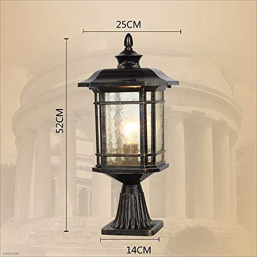 Lights Outdoor Courtyards Park Pathway Pillar Lighting Fitting Lawn Glass Lantern Waterproof IP65 Outdoor Aluminum Post Lamp High Brightness Outside Street Light Outdoor Post Lights Stadium