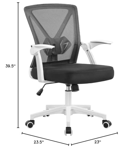 Adjustable Ergonomic Mesh Office Chair with 90° Flip-up Armrests for Home Office, Black