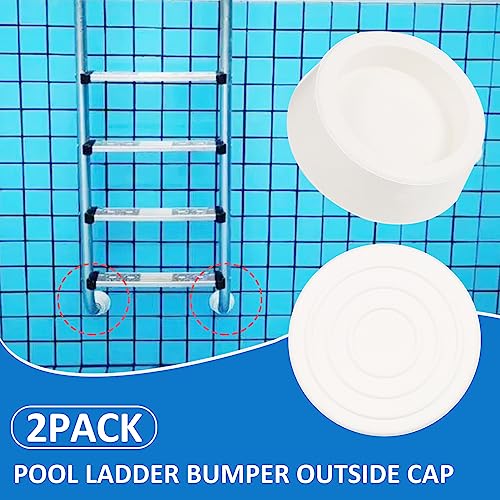 XIXIAN 2-Pack Outside Pool Ladder Bumpers for Inground Pool,Pool Ladder Rubber End Caps Fit 1.9'' Standard Swimming Pool Ladder Tubing