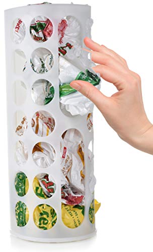 Grocery Bag Storage Holder - This Large Capacity Bag Dispenser Will Neatly Store Plastic Shopping Bags and Keep Them Handy for Reuse. Access Holes Make Adding or Retrieving Bags Simple and Convenient.
