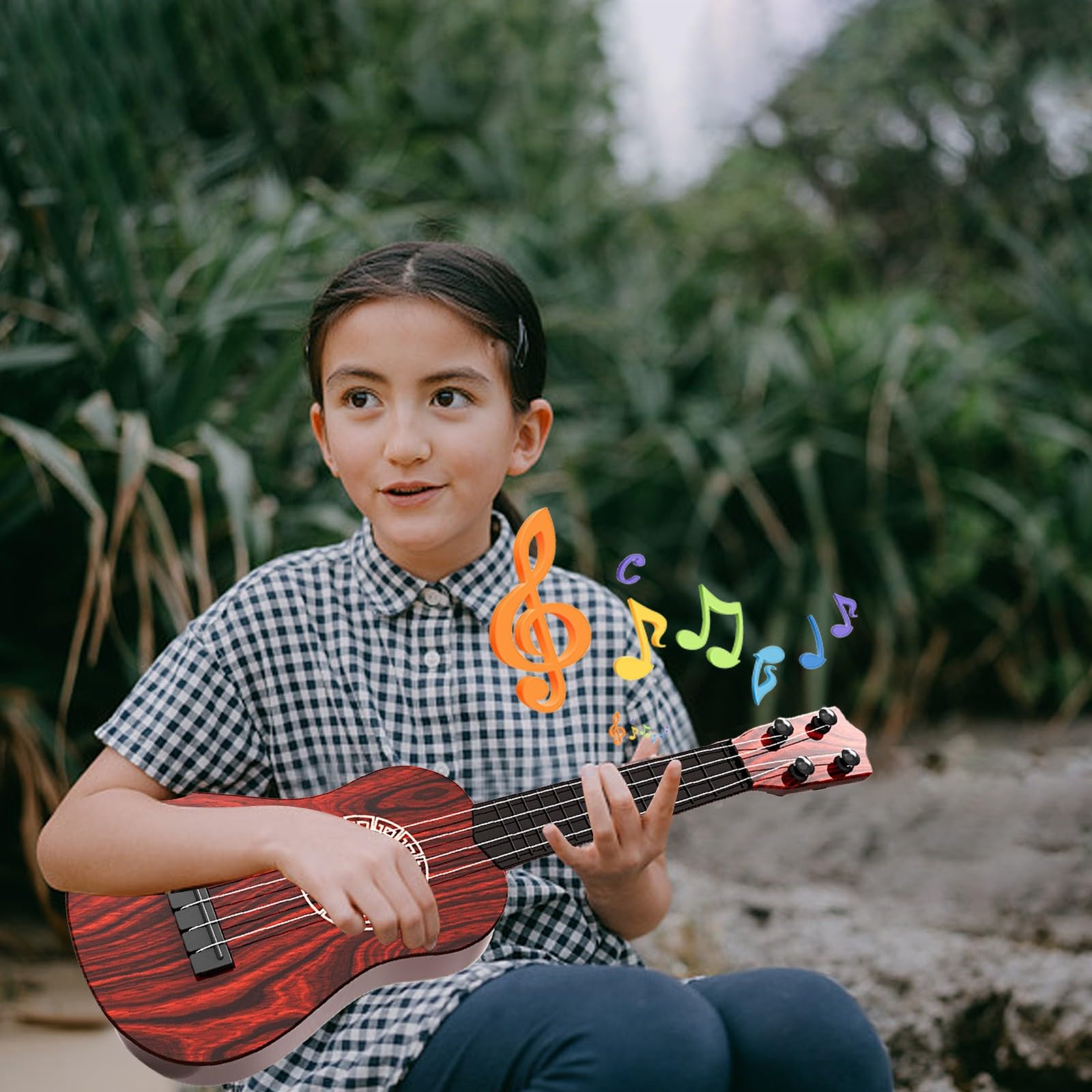 Ukulele, Ukulele for Kids, 16 Inches with 4 Strings Traditional Soprano Ukulele Instrument for Skill Improving Kids Play Early Educational Pre School Children Toddler #